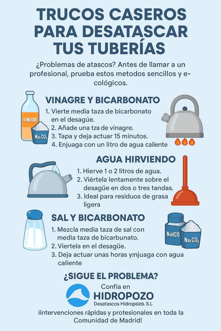 Cómo desatascar una tubería - Desatascos HIDROPOZO